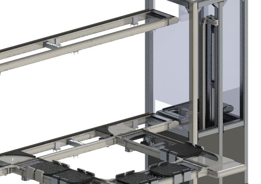 Vertical Lift Connection for Reversing Part Carriers